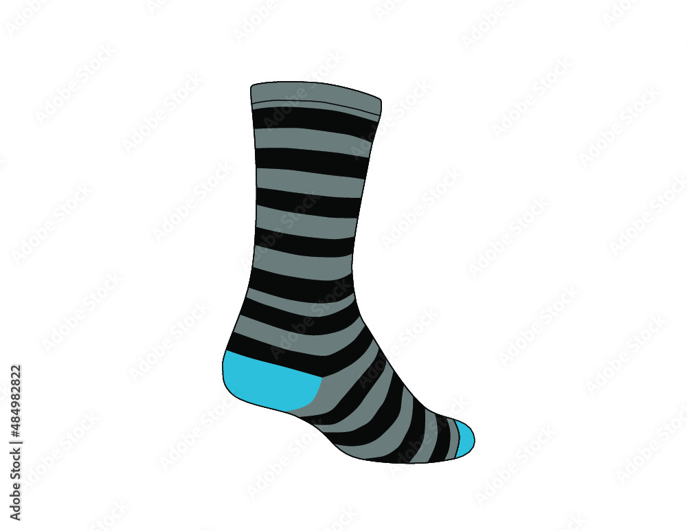striped sock Stock Vector | Adobe Stock