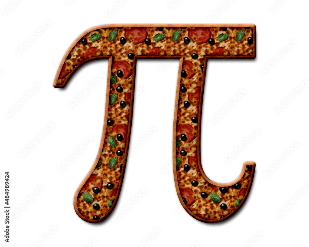 Pi Symbol, Math Ratio symbol Pizza icon food logo illustration Stock ...