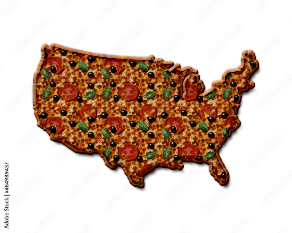 American Map USA symbol Pizza icon food logo illustration Stock ...