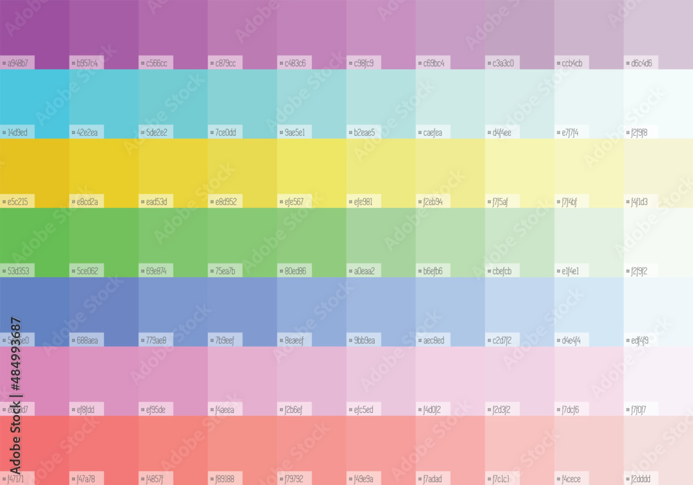 Vector Illustration With Color Palette In Pastel Tones With The Color