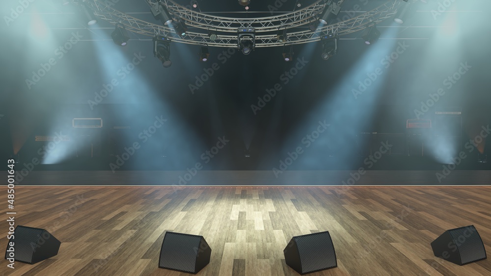 Virtual TV Studio Set. Green screen background. 3d Rendering Stock ...