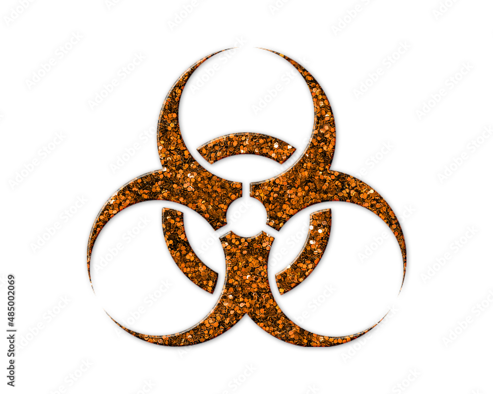 Toxic Radiation biohazard symbol Golden icon Gold Glitters logo ...