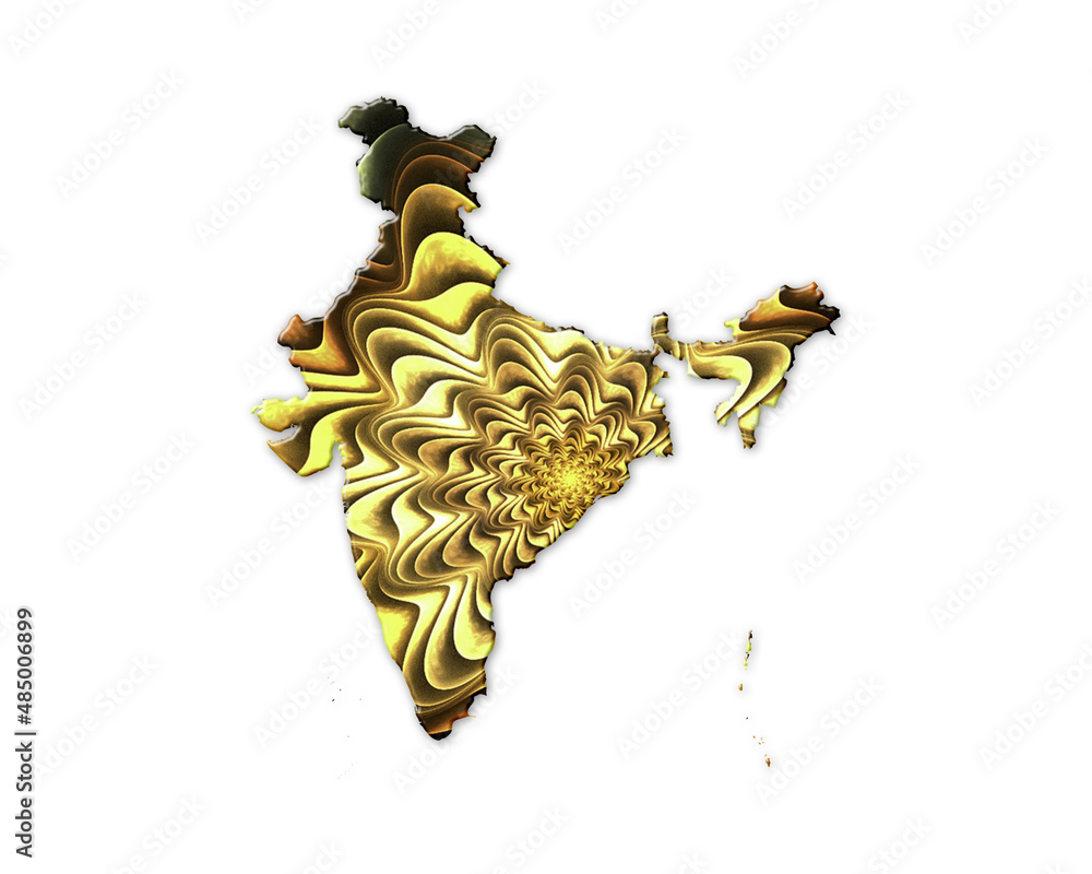Indian Map India symbol Golden Crispy icon logo illustration Stock ...