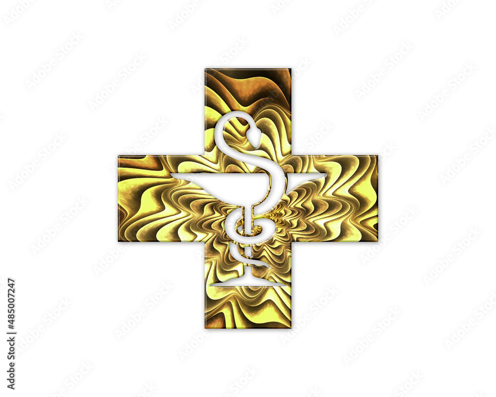 Caduceus Pharmacy Pharmacist symbol Golden Crispy icon logo ...