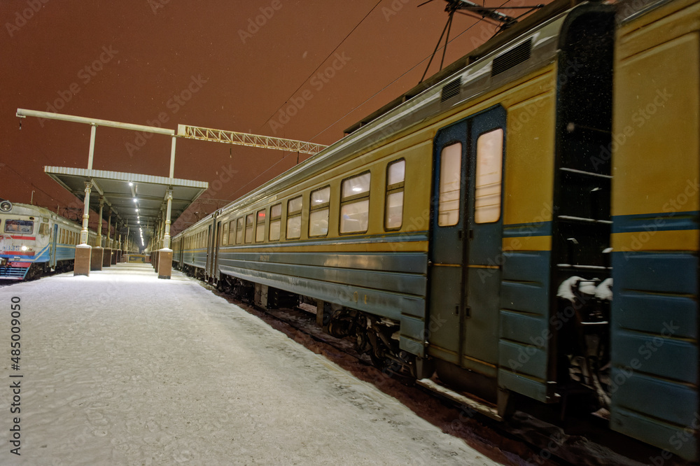 Kharkiv, Ukraine - January 28, 2022: Old electric trains of Ukrainian ...