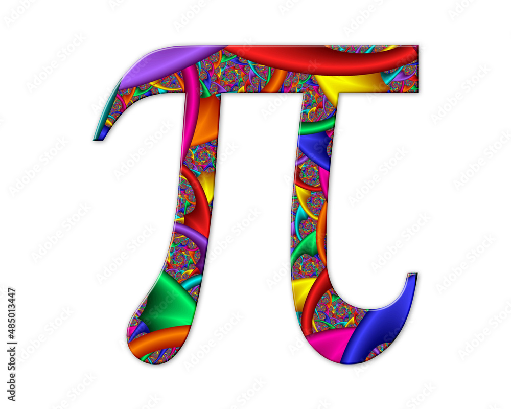 Pi Symbol, Math Ratio symbol Mandala icon chromatic logo illustration ...