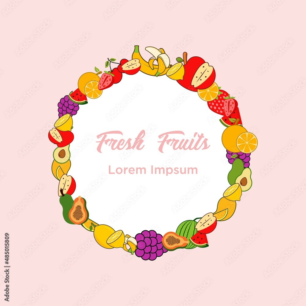 Fruit border design vector illustration elegant abstract templates ...