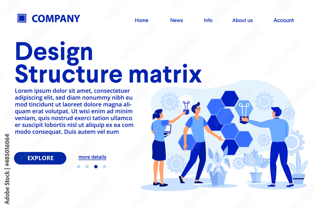 Design structure matrix illustration Suitable for web landing page, ui, mobile app, banner ...