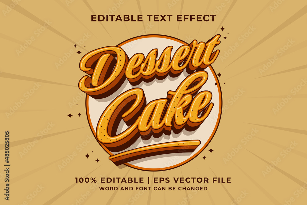 Editable text effect - Dessert Cake 3d Cartoon Cute template style ...