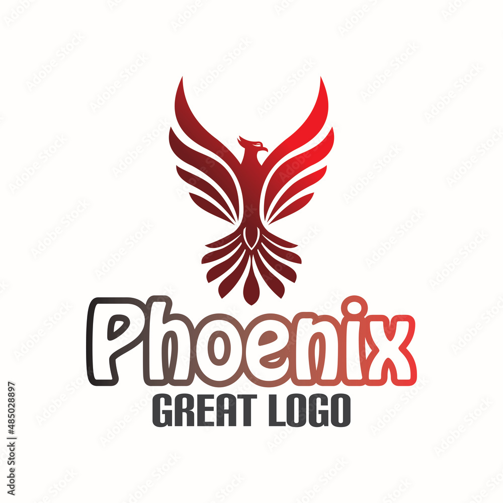 NEW GREAT PHOENIX LOGO, silhouette of red phoenix bird vector ...