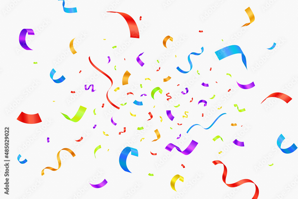 Realistic colorful confetti background. Stock Vector | Adobe Stock