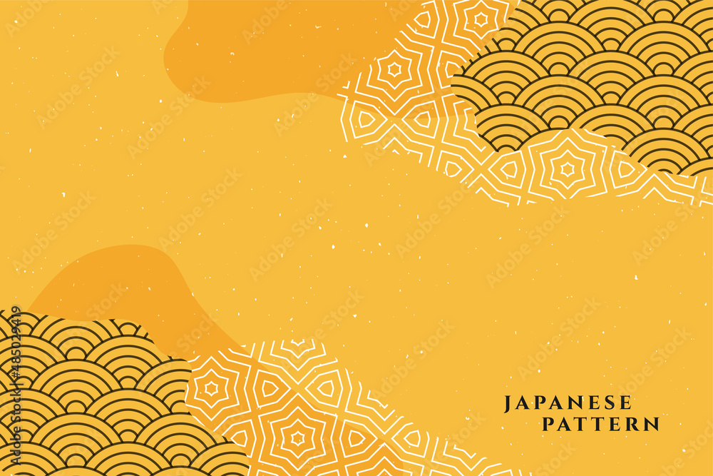 japanese pattern traditional yellow background Stock Vector | Adobe Stock