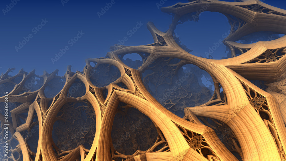 Alien planet render, abstract bacground 3D mysterious organic ...