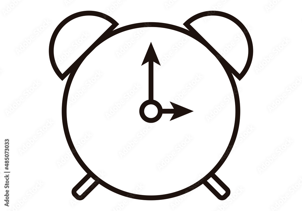 Icono negro de un reloj en fondo blanco. Stock Vector | Adobe Stock