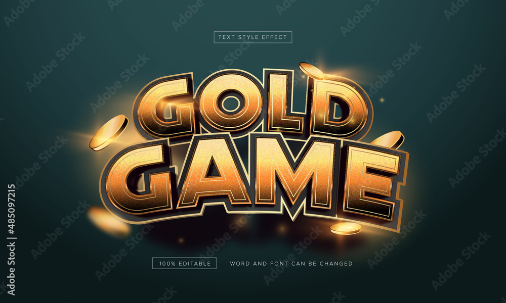 Gold Game Text Effect Editable Stock Vector | Adobe Stock