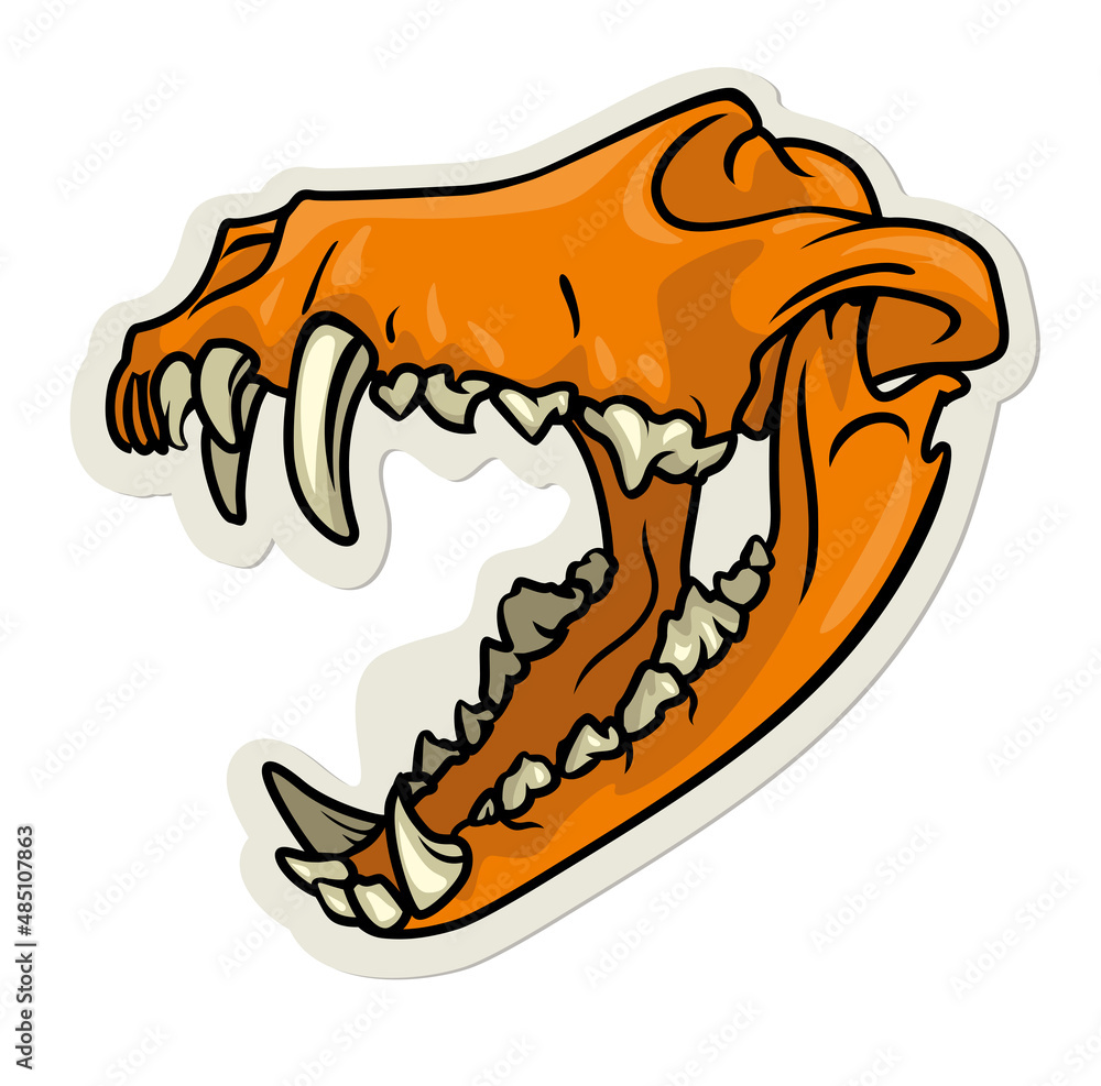 dog skull sticker vector Stock Vector | Adobe Stock