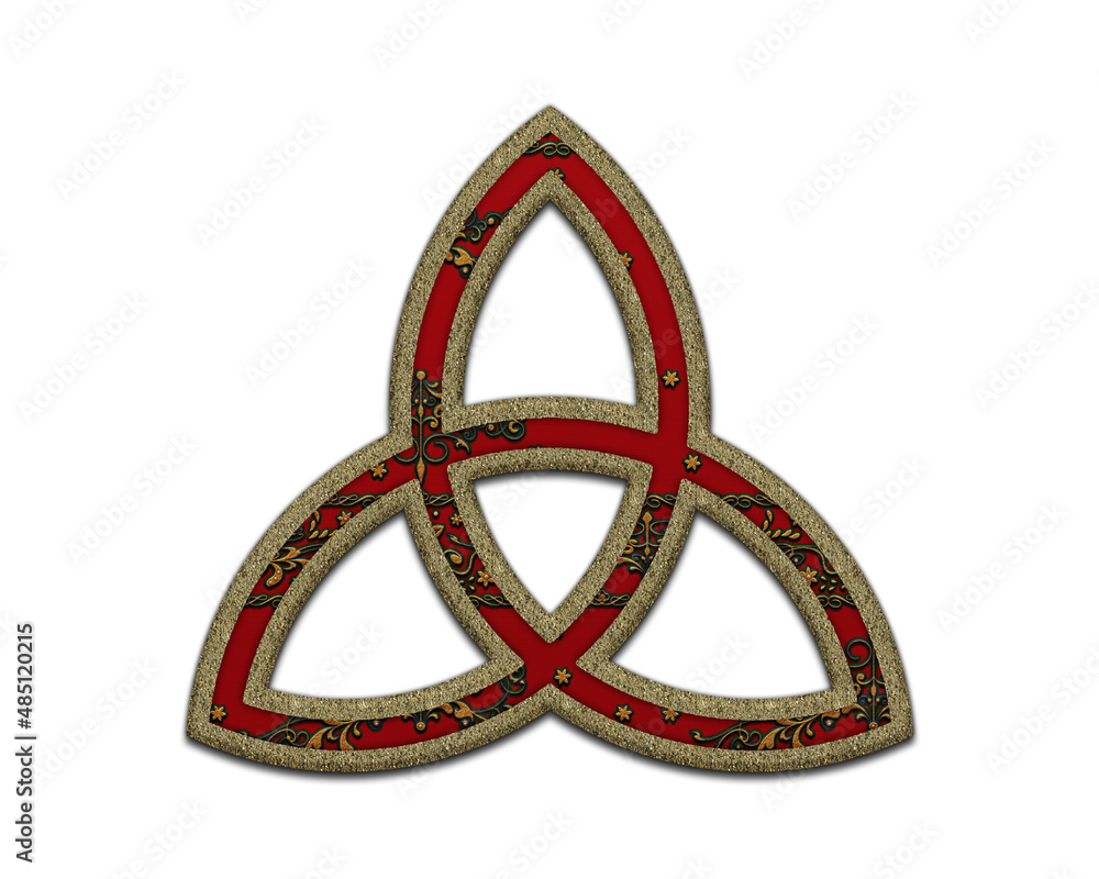Trinity Knot, triquetra symbol Indian Red Sari Saree icon logo ...