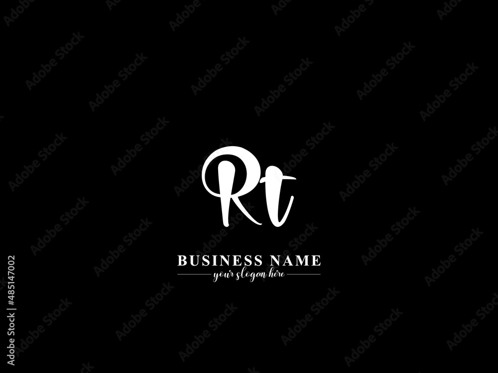 Signature RT Logo Vector, Unique Monogram Rt Signature Typography Logo ...