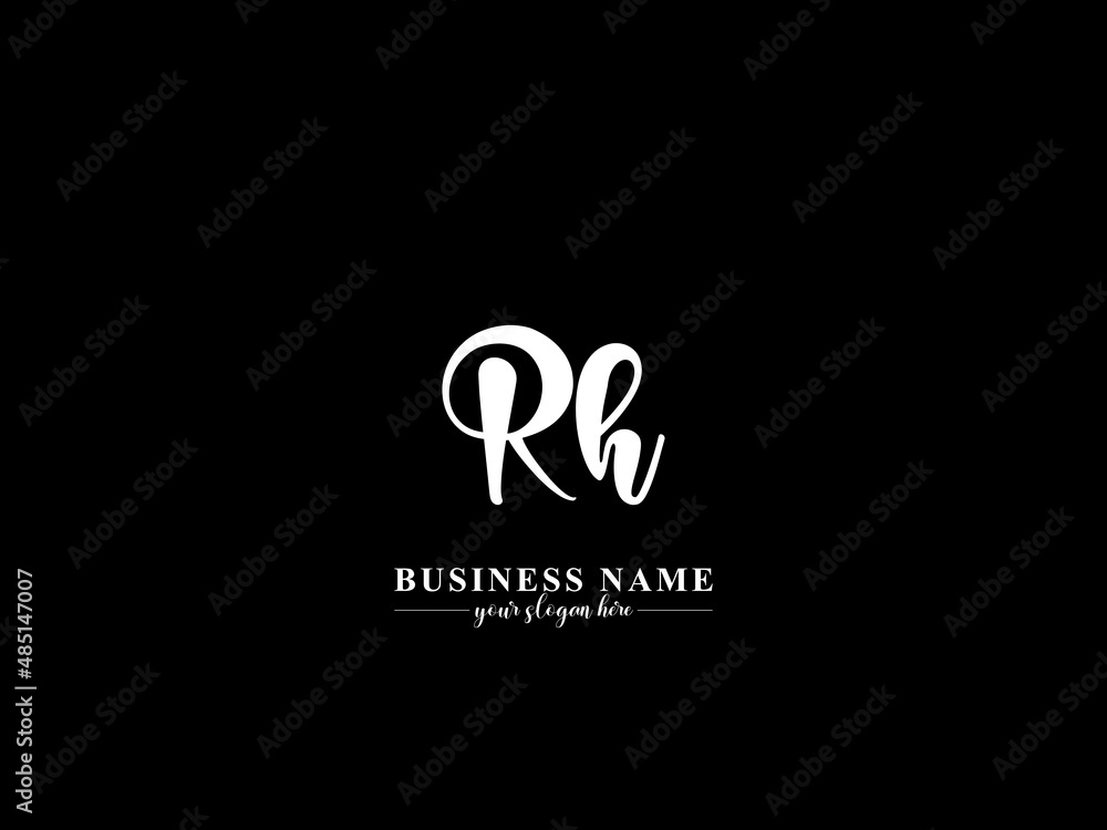 Signature RH Logo Vector, Unique Monogram Rh Signature Typography Logo ...