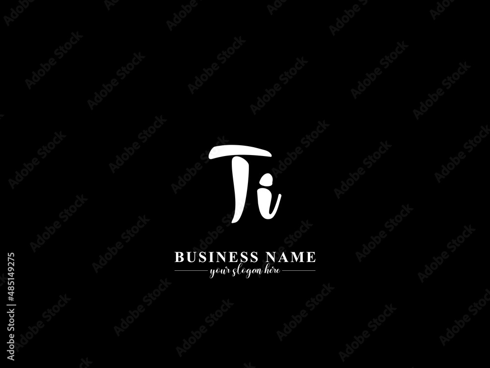Vecteur Stock Monogram TI Logo, Signature Ti Logo Icon With white color ...