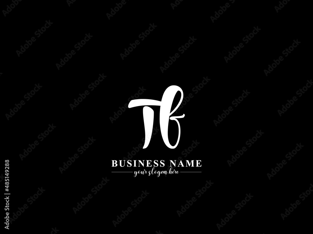 Monogram TF Logo, Signature Tf Logo Icon With white color premium ...