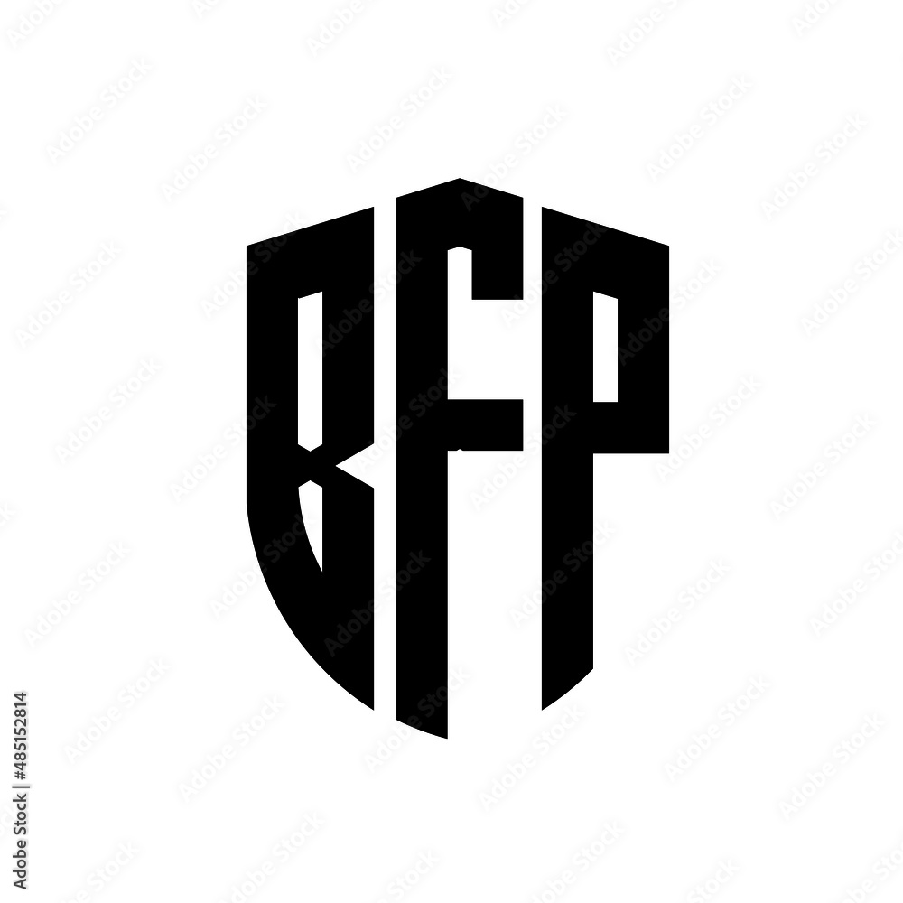 BFP letter logo design. BFP modern letter logo with black background ...