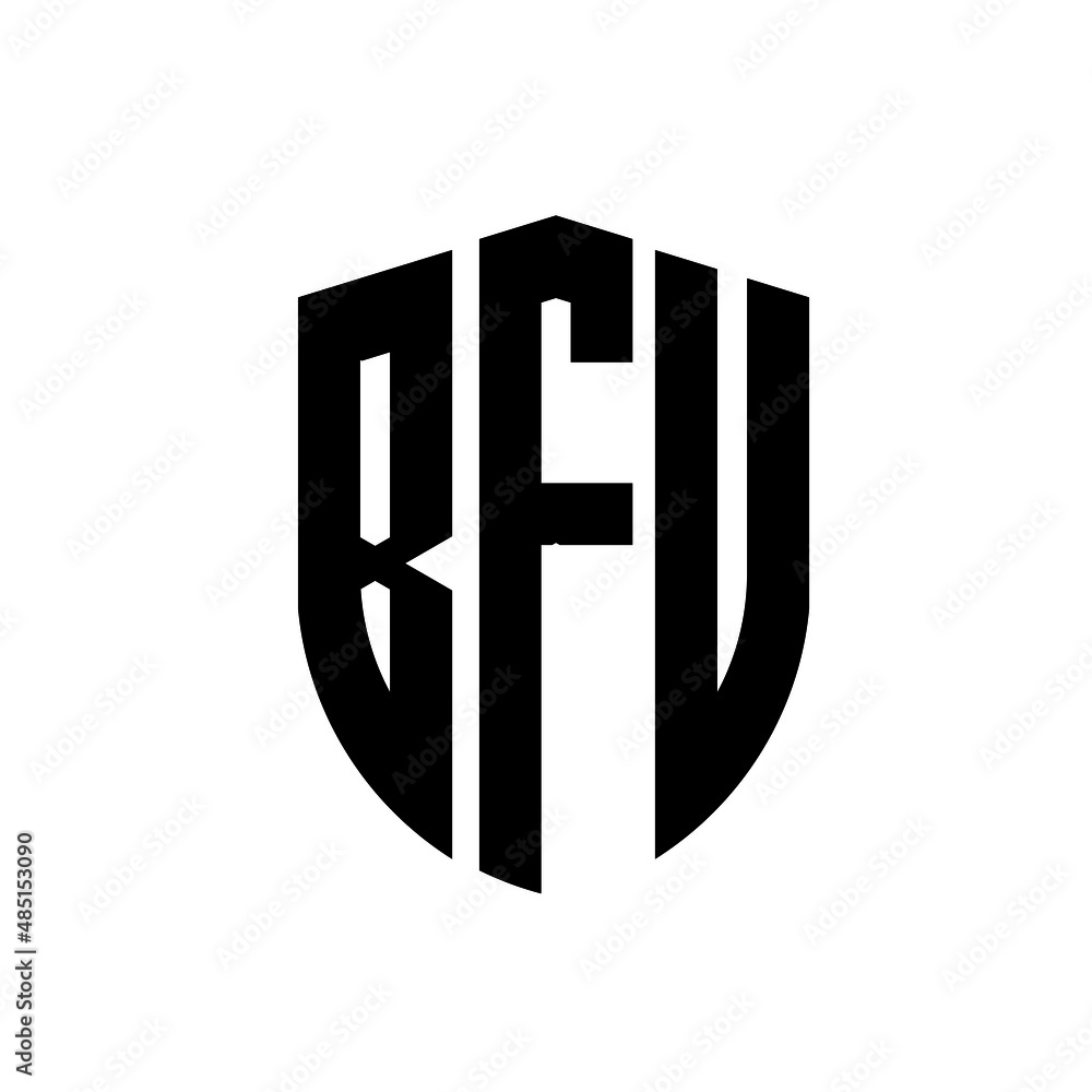 BFV letter logo design. BFV modern letter logo with black background ...