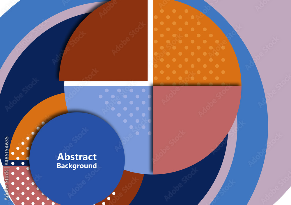 Bright colorful cut parts of a circle. Modern abstract background ...