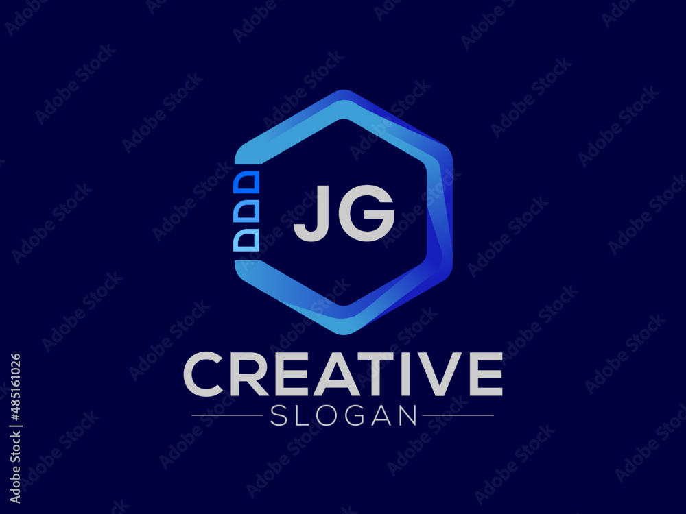 JG logo, JG letter logo design, JG Minimal logo, JG Shield Logo, JG Creative logo, JG Gradient ...