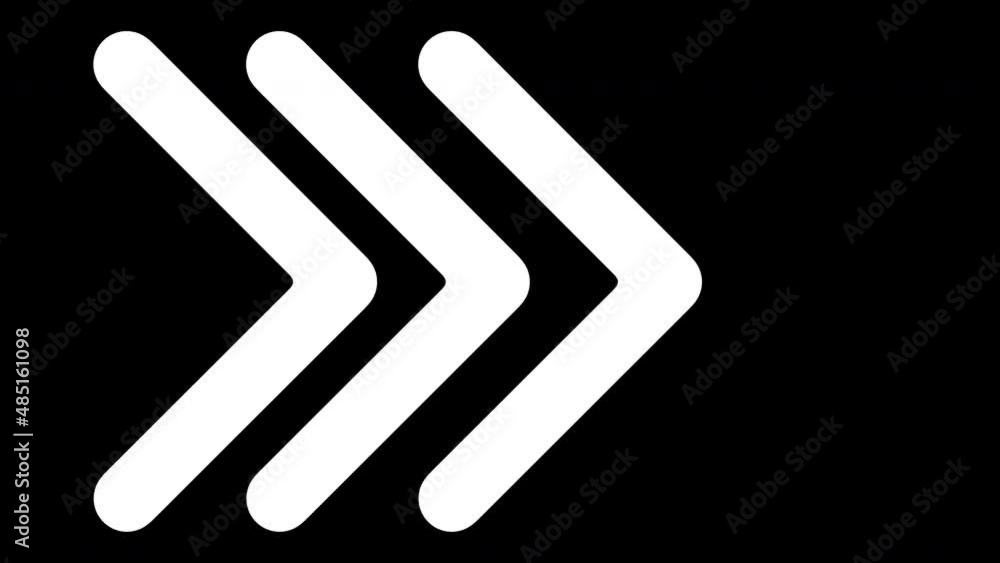 Animated arrows on transparent background with alpha channel. Animation ...