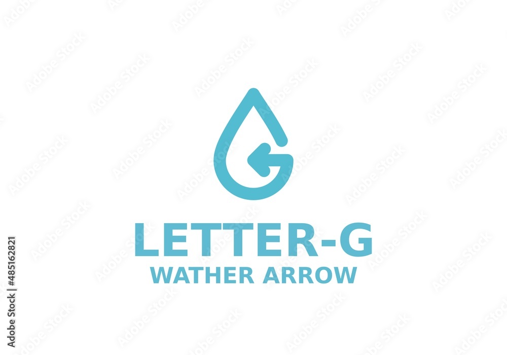 Water drop with letter G symbol logo design template.Vector Stock ...