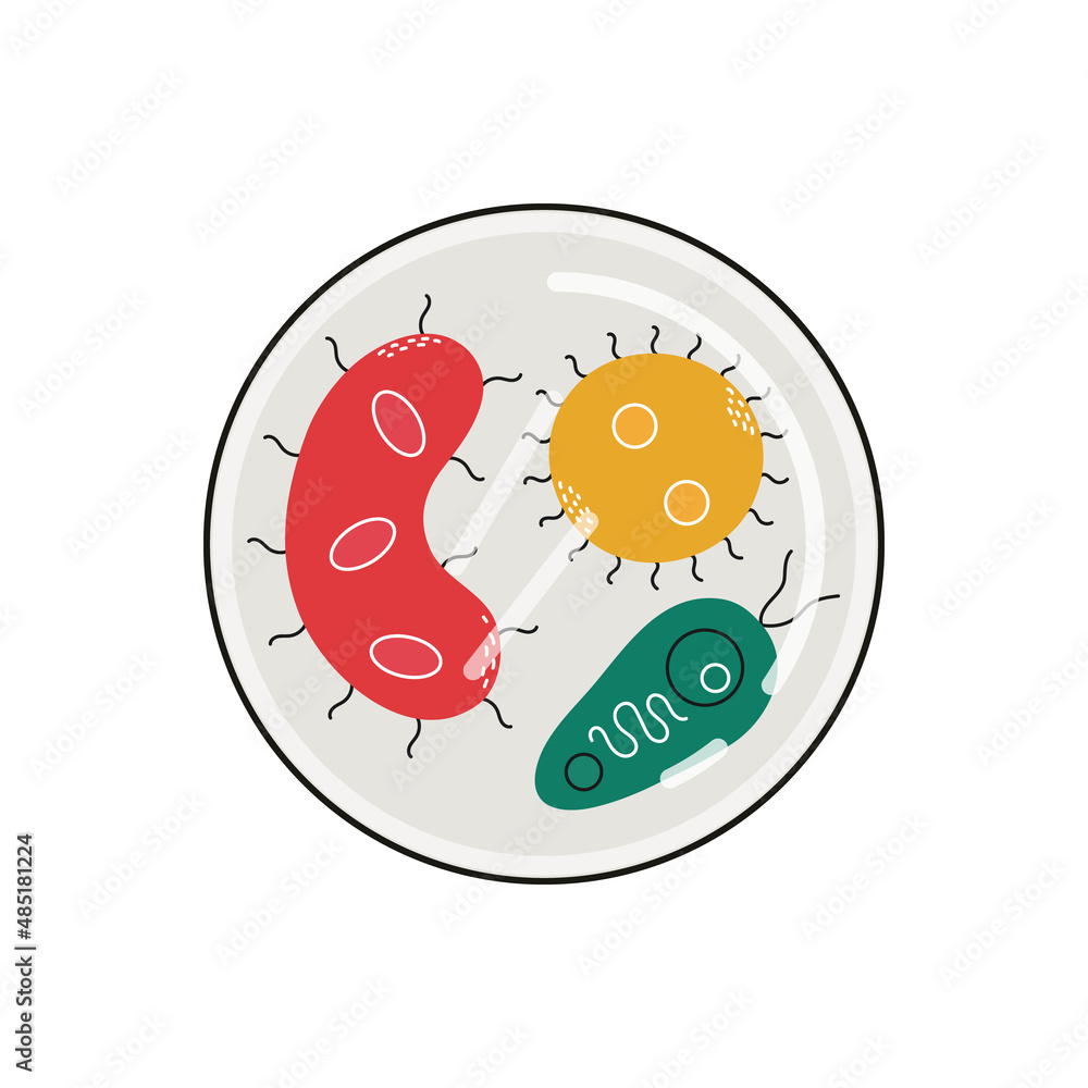 Vector set of germs and bacteria. Icons for medicine.Set of isolated ...