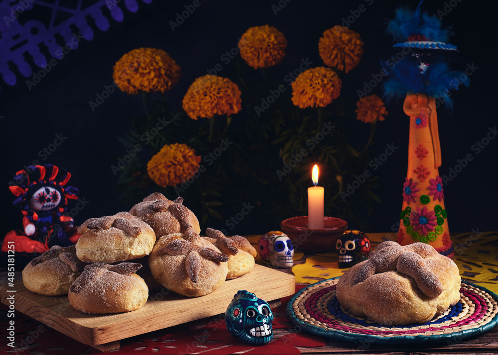 bread of dead, Day of the Dead. Pan de muertos del día de muertos Stock ...