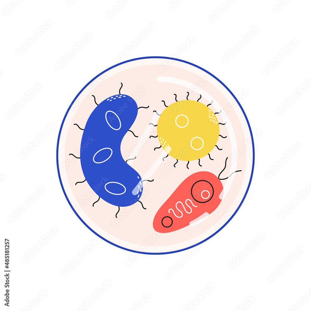 Vector set of germs and bacteria. Icons for medicine.Set of isolated ...