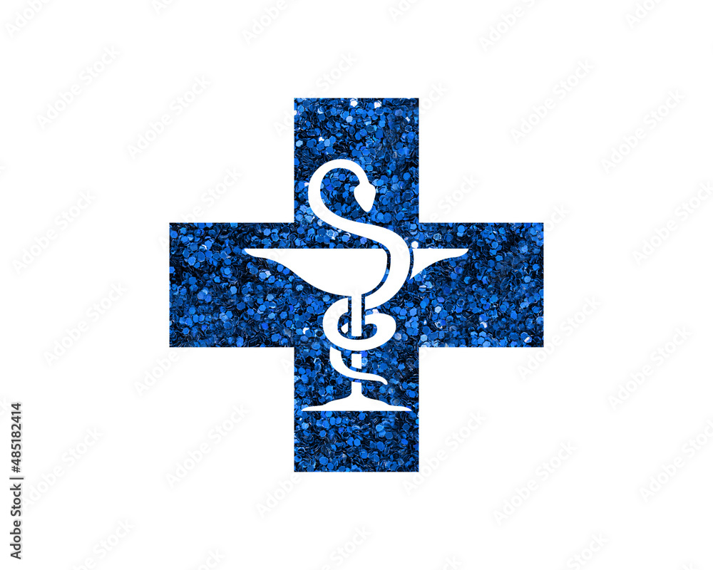 Caduceus Pharmacy Pharmacist symbol Golden icon Gold Glitters logo ...