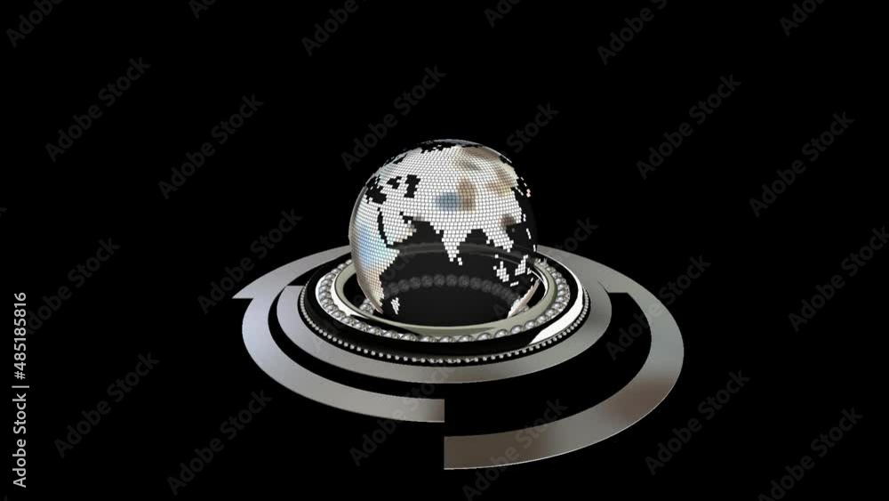 Earth Model for News Releases. Alpha Channel, 3D Render Stock Video ...