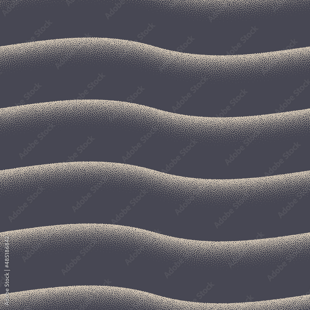 Smooth Wavy Lines Vector Seamless Pattern Grey Abstract Background ...