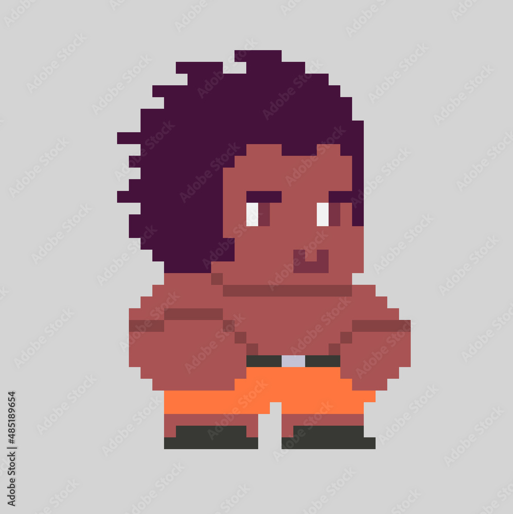 Pixel man character in art style Stock Vector | Adobe Stock