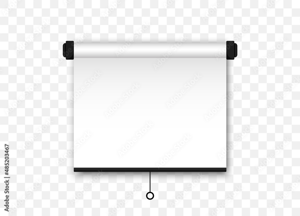 Empty projection screen on transparent background. Mock up template for ...