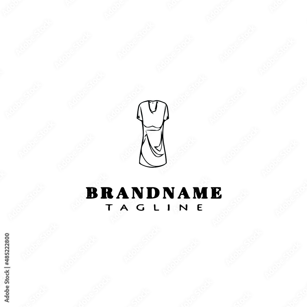 dress logo cartoon template icon design black isolated vector ...