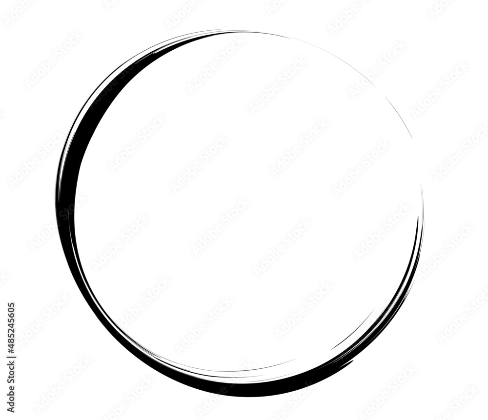 Paintbrush, paint stroke circle element Stock Vector | Adobe Stock