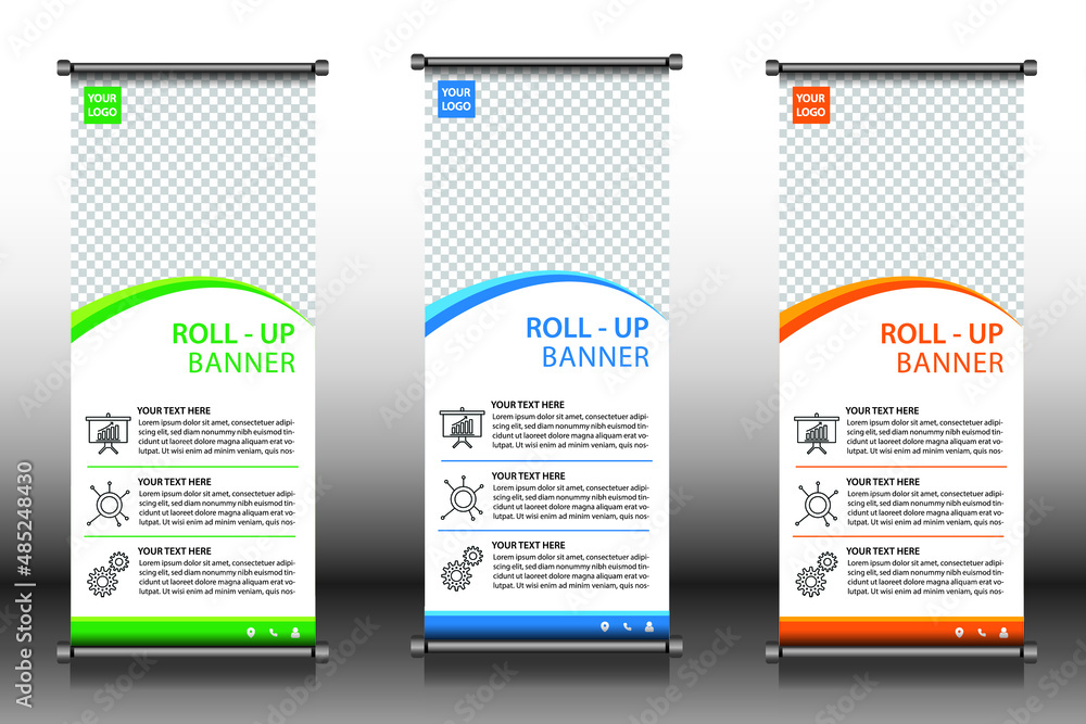 Roll up banner stand template design Stock Vector | Adobe Stock