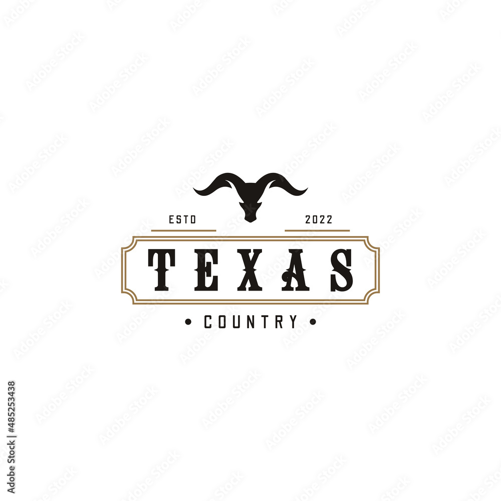 Vintage Country Emblem Typography for Western Restaurant Logo Design ...