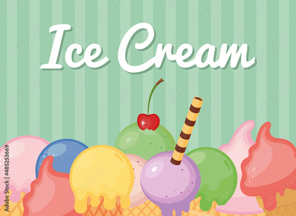 ice cream poster Stock Vector | Adobe Stock