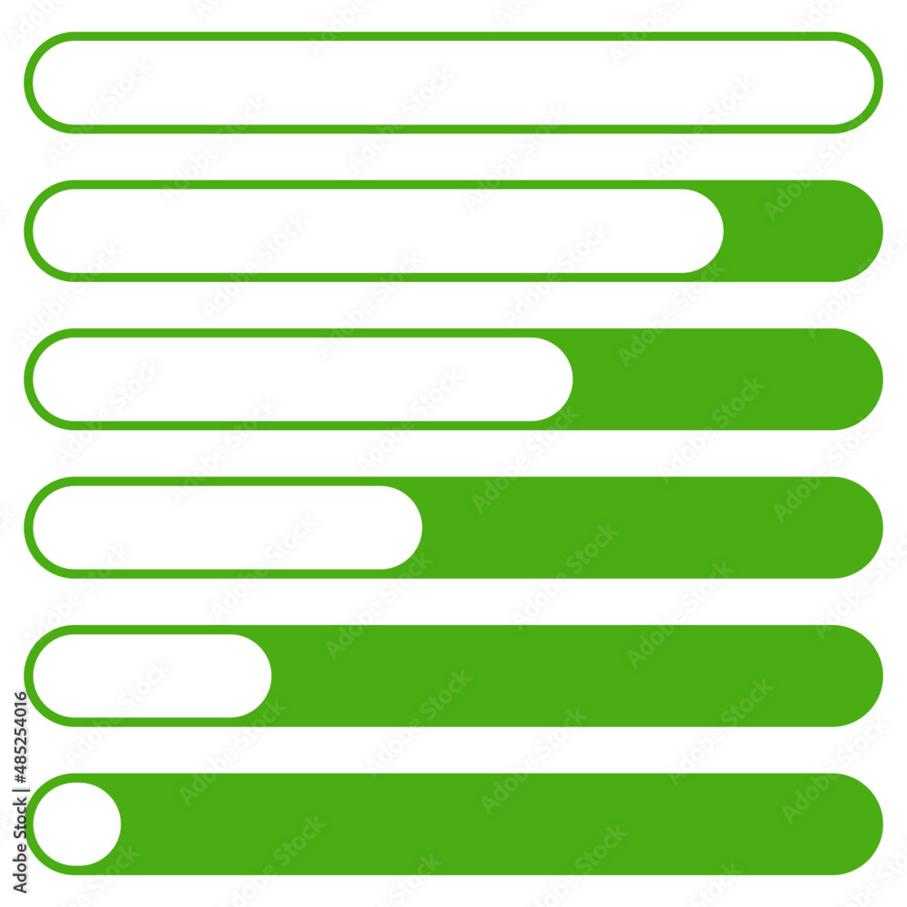 Vetor de Progress bar. Steps, phases, level indicator. Yardstick meter ...