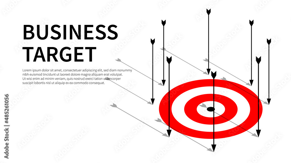arrow shot miss the target, business target fail concept, Vector ...