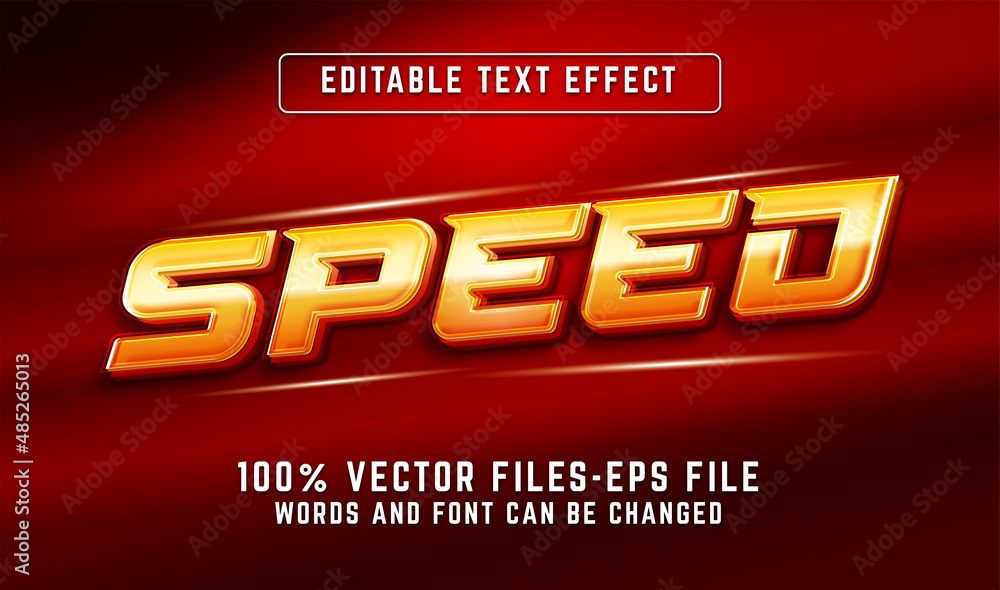 speed 3d text effect. editable text effect premium vectors Stock Vector ...