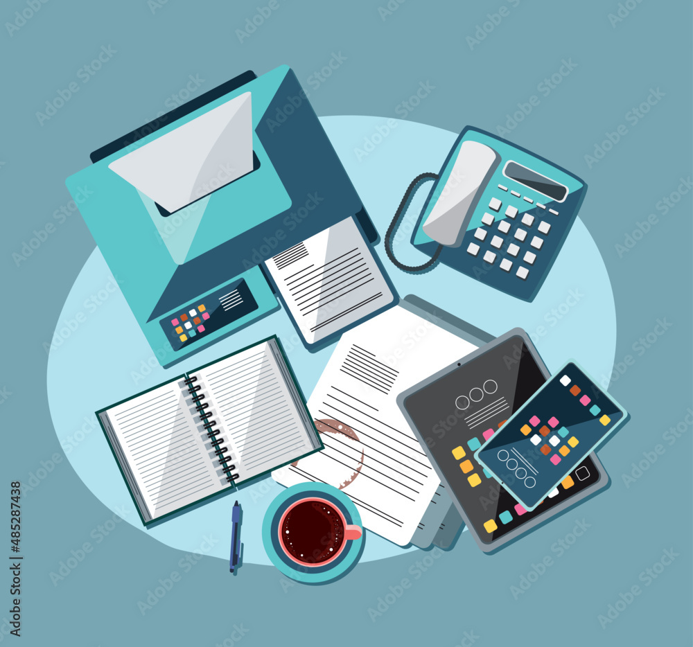 office equipment workplace Stock Vector | Adobe Stock