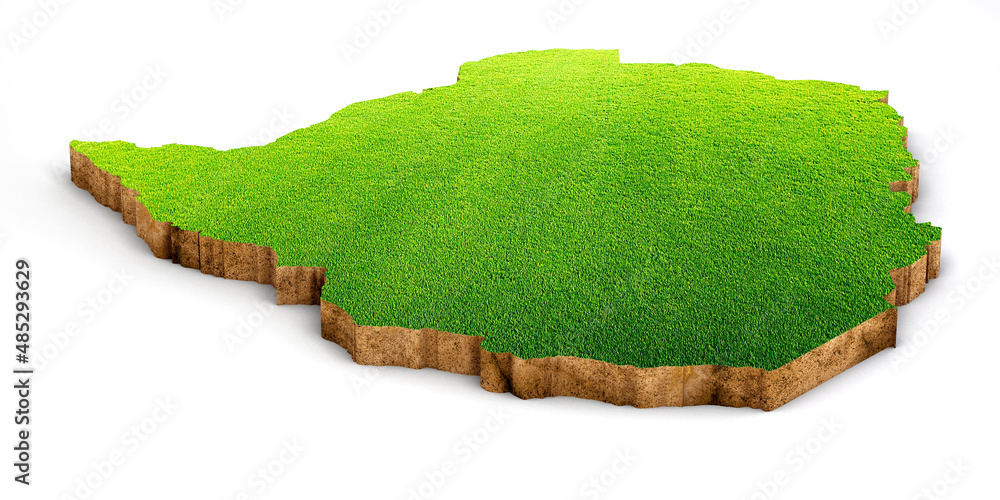 3d map of Zimbabwe isolated on white background. 3d illustration. Stock ...