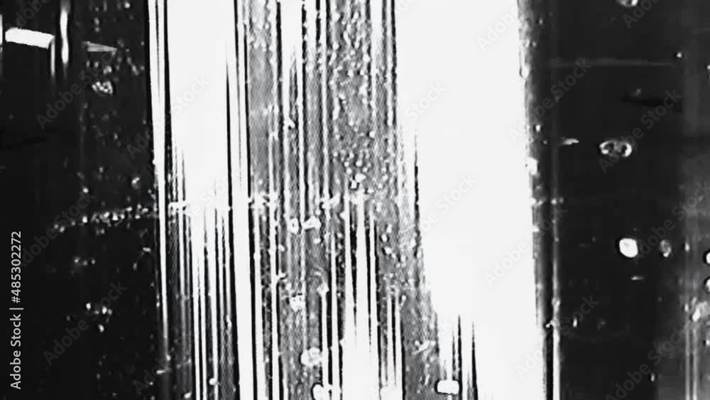 Retro glitch overlay. Distressed texture. Damaged old film. Black and ...